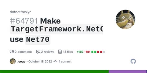 Make `targetframeworknetcoreapp` Use `net70` By Jcouv · Pull Request 64791 · Dotnetroslyn