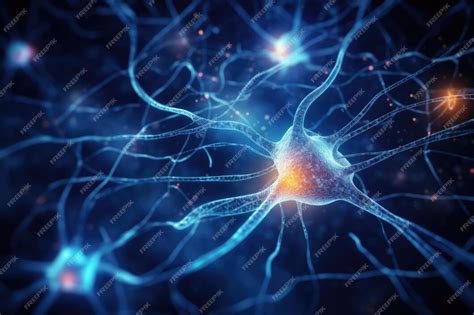 Premium Photo | 3d rendering of neuron cell with neurons and nervous system Science background ...
