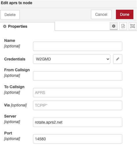 Examples Node RED APRS Nodes