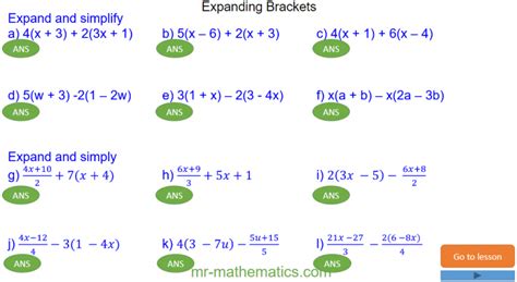 Expanding Brackets Revision Mr