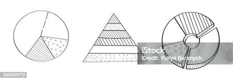 Chart Pyramid Graph Set Vector In Doodle Style Approximation Statistics Financial Chart Stock