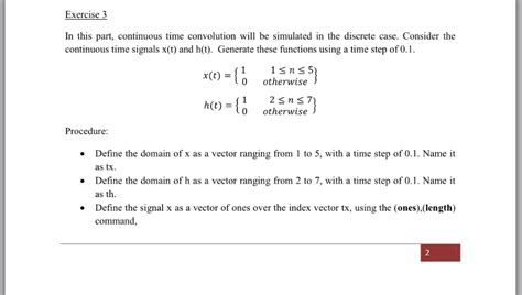 Solved Exercise 3 In This Part Continuous Time Convolution