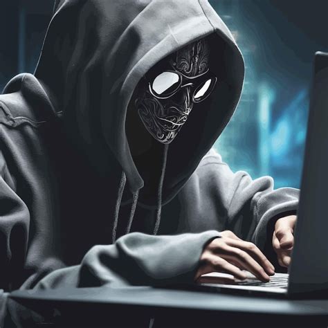 Premium Vector Cyber Hacker With Laptop In Dark Roomcyber Hacker With Laptop In Dark