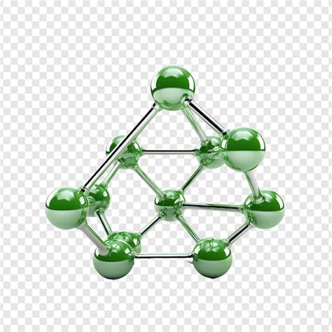 Premium PSD A Green Molecular Structure Isolated On Transparent Background