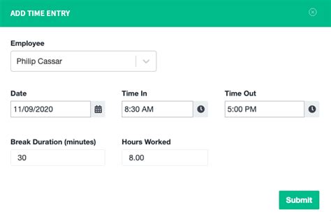 Adding Timesheet Entries Buddy