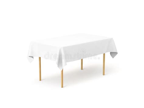 Blank White Table Cloth Mock Up Clipping Path Stock Illustration