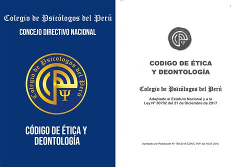 3 Código De ética Del Psicólogo Peruano Introduccion A La Psicologia
