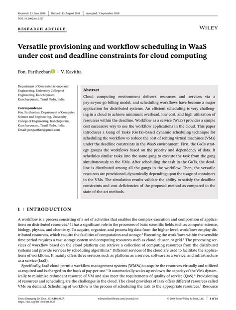 Versatile Provisioning And Workflow Scheduling In Waas Under Cost And