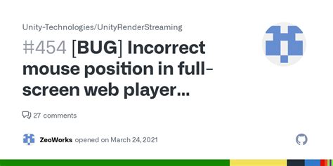 BUG Incorrect Mouse Position In Full Screen Web Player Sample Issue