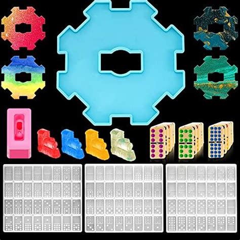 Dominoes Mold Set Domino Bracket Epoxy Mold Mexican Train Hub Resin
