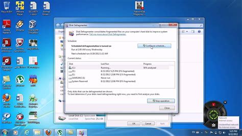Disk Defragmenter In Windows 7 Youtube