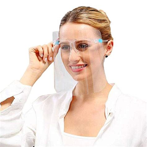 Starhig 10 Pcs Face Shields With Glasses Frame Protective Full Face