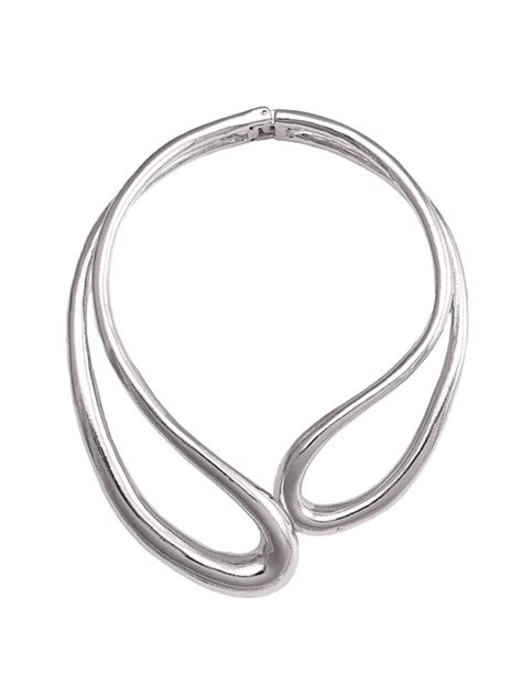 Geometric Hollow Solid Color Necklaces Elegant Accessories