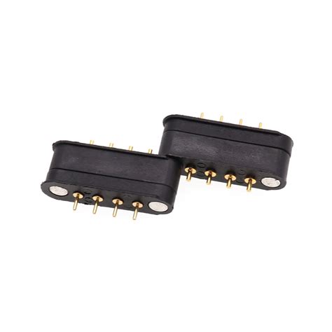 자석 스프링 장착 포고 핀 커넥터 1 쌍 4 핀 스루 홀 Pcb 마운트 수 Dc 최대 전력 충전 Aliexpress