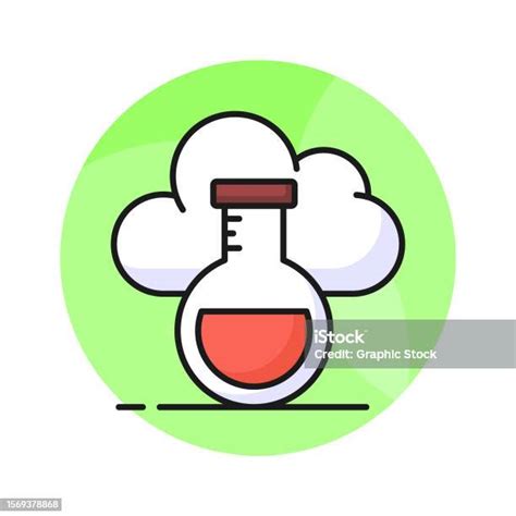 Cloud With Flask Showing Concept Vector Of Cloud Experiment Customizable Design Stock