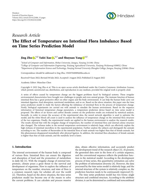 Pdf The Effect Of Temperature On Intestinal Flora Imbalance Based On