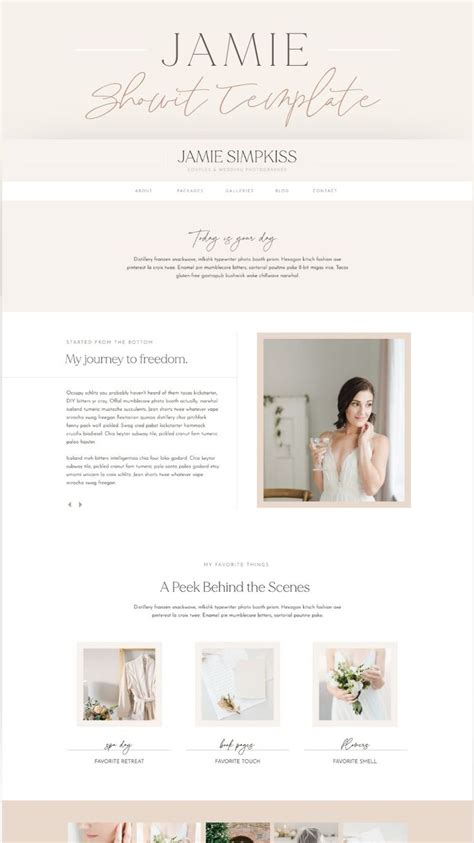 Jamie Showit Website Template For Photographers By K Design Co