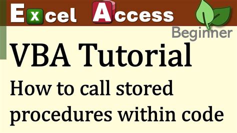 Learn How To Call Vba Procedures In Microsoft Access And Excel Vba Tutorial Youtube