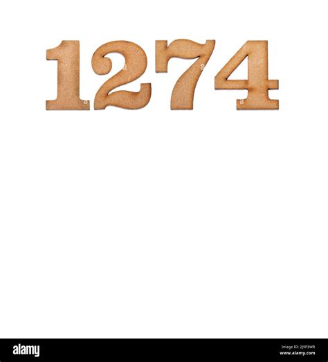 Number 1274 - Piece of wood isolated on white background Stock Photo ...