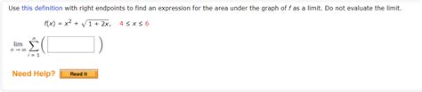 Solved Use This Definition With Right Endpoints To Find