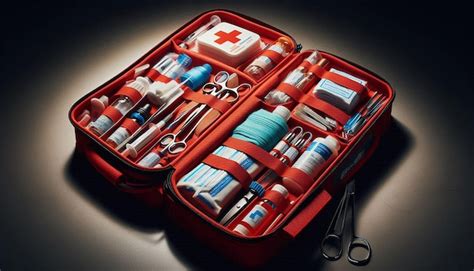 A Red Container With A Red Container With A Red Handle And A Pair Of