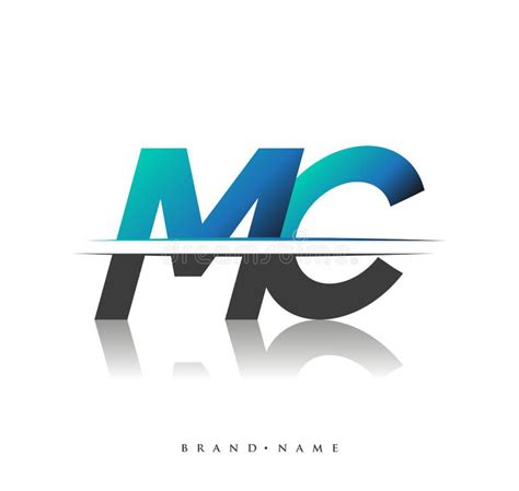 Mc Initial Logo Company Name Colored Black And Blue Simple And Modern
