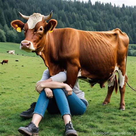 Cow Pooping On Human Stable Diffusion Online