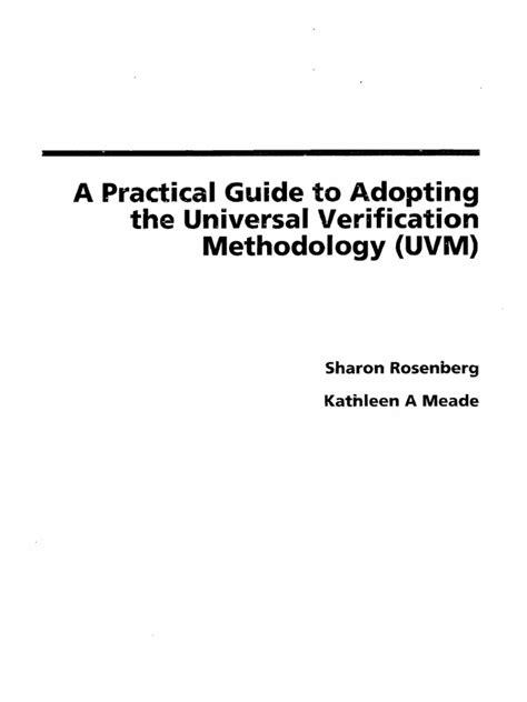 A Practical Guide To Adopting The Universal Verification Methodology Uvm Pdf Business