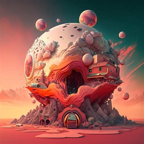 A Close Up Of A Strange Looking Building With A Giant Dome Generative