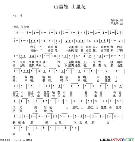 山里娃 山里花简谱 简谱网