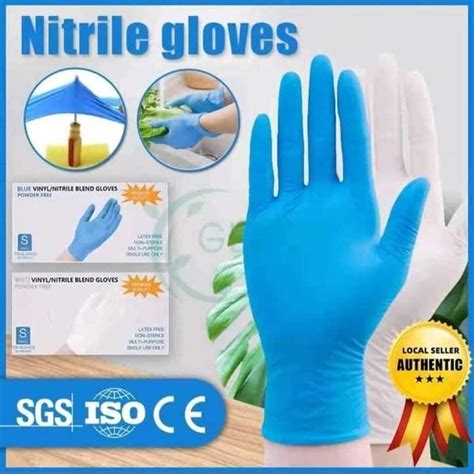 Original Blue Vinyl Nitrile Blend Gloves 1 Box 100 Pcs Lazada Ph
