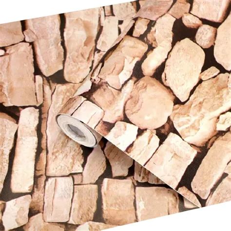 Papel Tapiz Con Adhesivo 3d 45cms X 10 Mts Ladrillo Pared Cuotas Sin