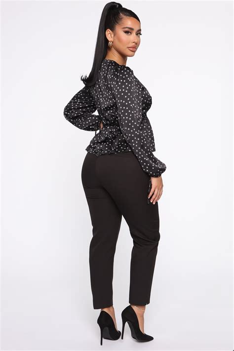 Amelia Twist Front Blouse Black Fashion Nova
