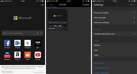 Microsofts Browser For The Iphone Now Features A Dark Mode