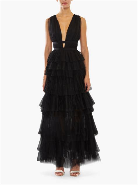 True Decadence Tulle Maxi Dress Black At John Lewis And Partners