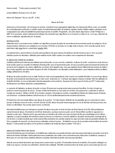 Sermon Abuso De Poder Pdf David Abuso Sexual