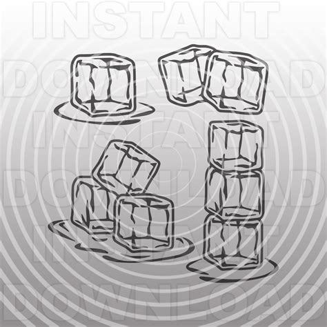 Ice Cubes Svg File Ice Svg Ice Cube Outline Svg Ice Cube Icon Svg Vector Art Commercial
