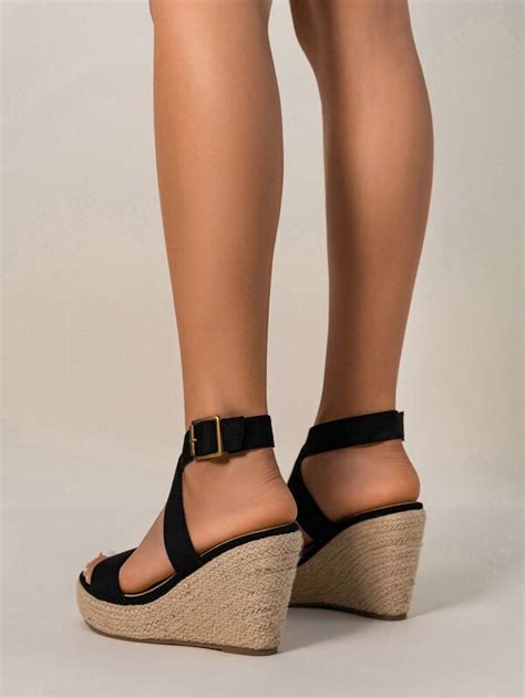 Women Criss Cross Faux Suede Espadrille Sole Ankle Strap Wedge Sandals