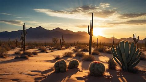Premium Ai Image Beauty Of The Desert As The Sun Dips Below The