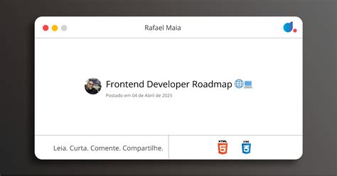 Frontend Developer Roadmap 🌐💻 Rafael Maia Dio