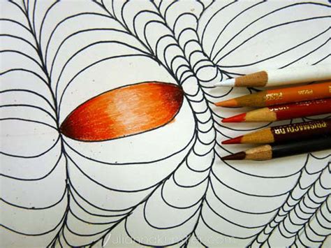 Optical Design Colored Pencils Abstract Coloring Art Lesson