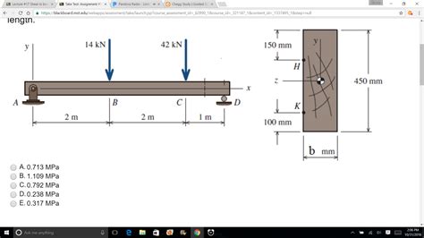Solved A 5 M Long Simply Supported Timber Beam Carries Two