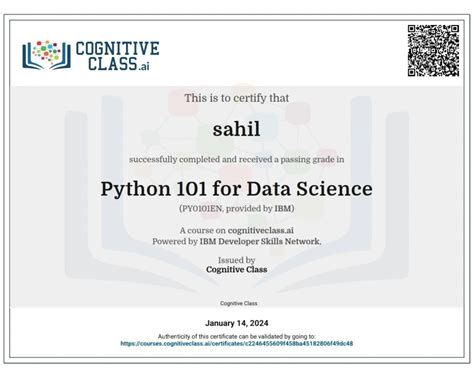 Sahil Verma On Linkedin Excited To Share That I Have Completed A Course In Python For Data