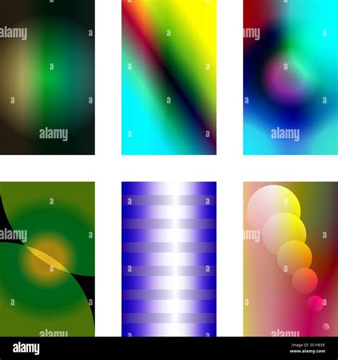 Set Of Six Vertical Abstract Background Wallpapers With Green Yellow