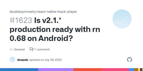 is v2 1 production ready with rn 0 68 on android · doublesymmetry