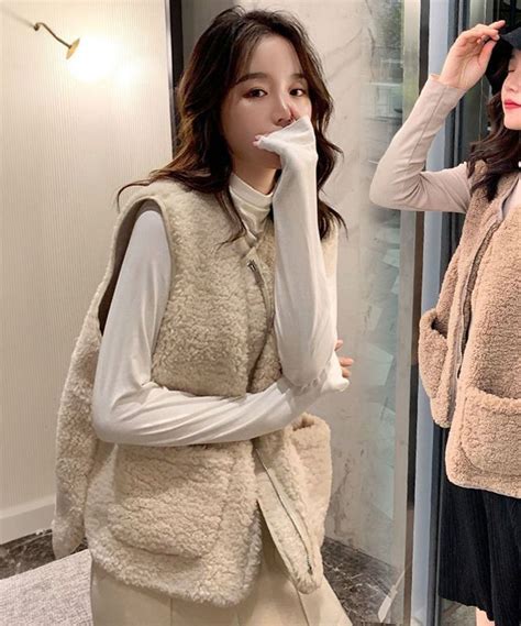 양털 뽀글이 베스트 후리스 조끼 에이블리