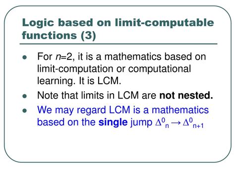 Ppt Limit Computable Mathematics And Its Applications Powerpoint