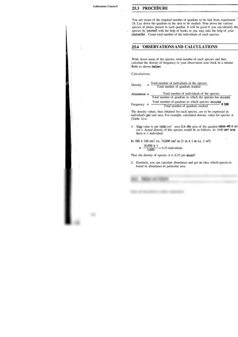 Solution Experiment 25 Determination Of Density Frequency And Abundance Of Species By Quadrat