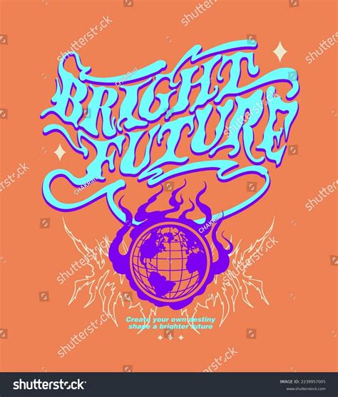 Bright Future Custom Typographic Poster Design Stock Vector Royalty