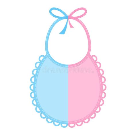 Babero Del Bebé Con El Ribete Rosado Ilustración Del Vector